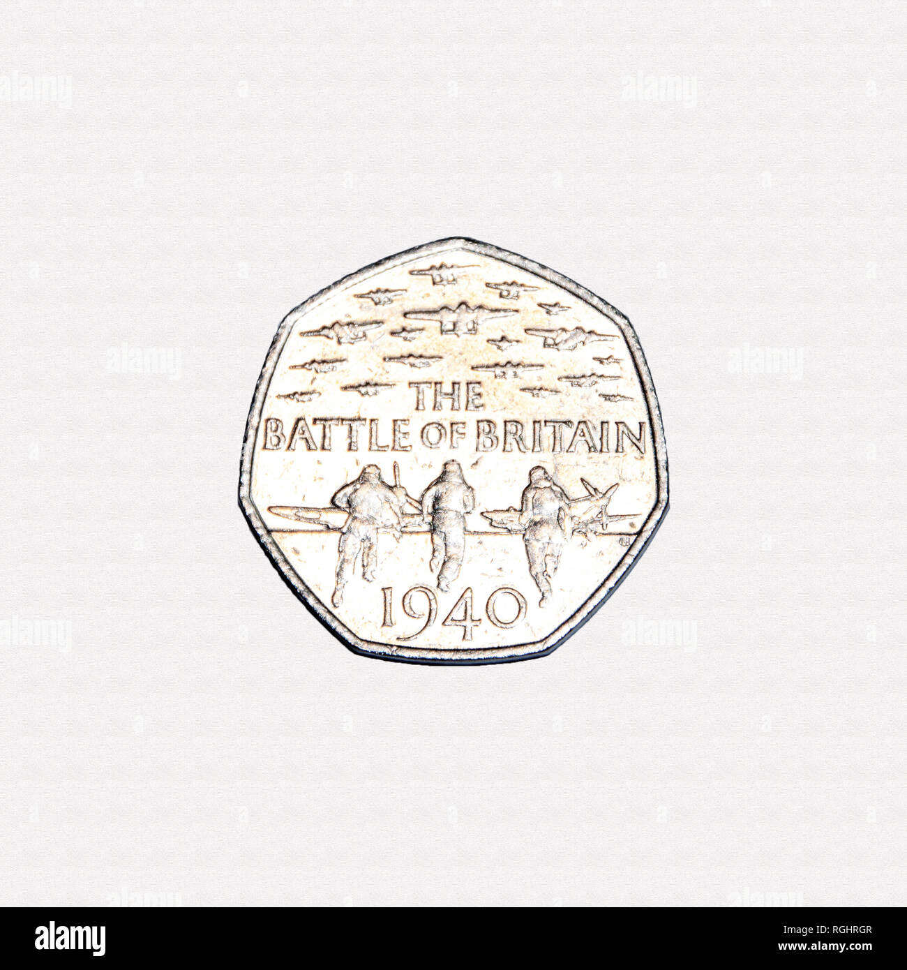 Battle of Britain 50p piece British coin commemorating the 75th ...