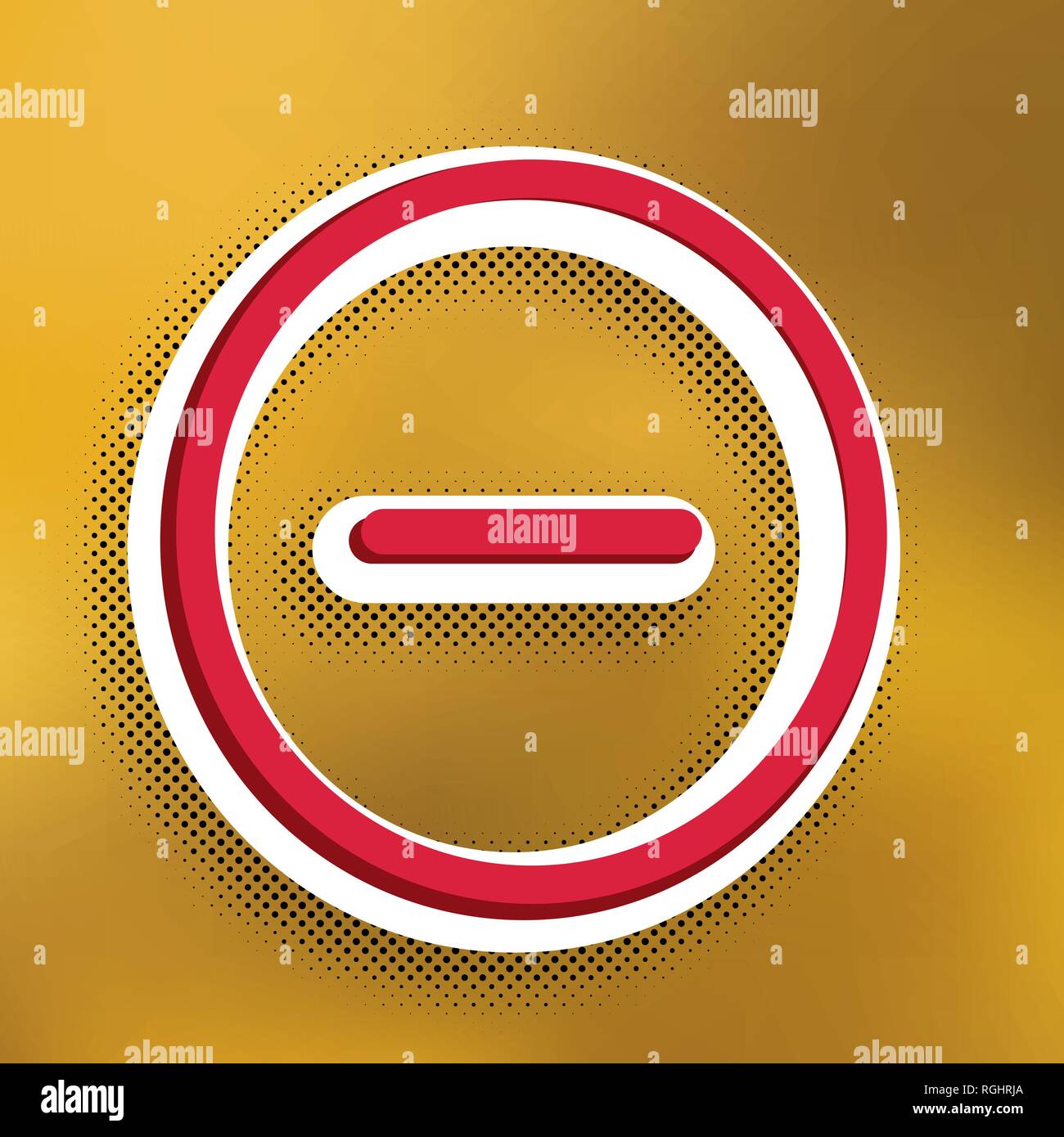 Negative symbol illustration. Minus sign. Vector. Magenta icon with ...