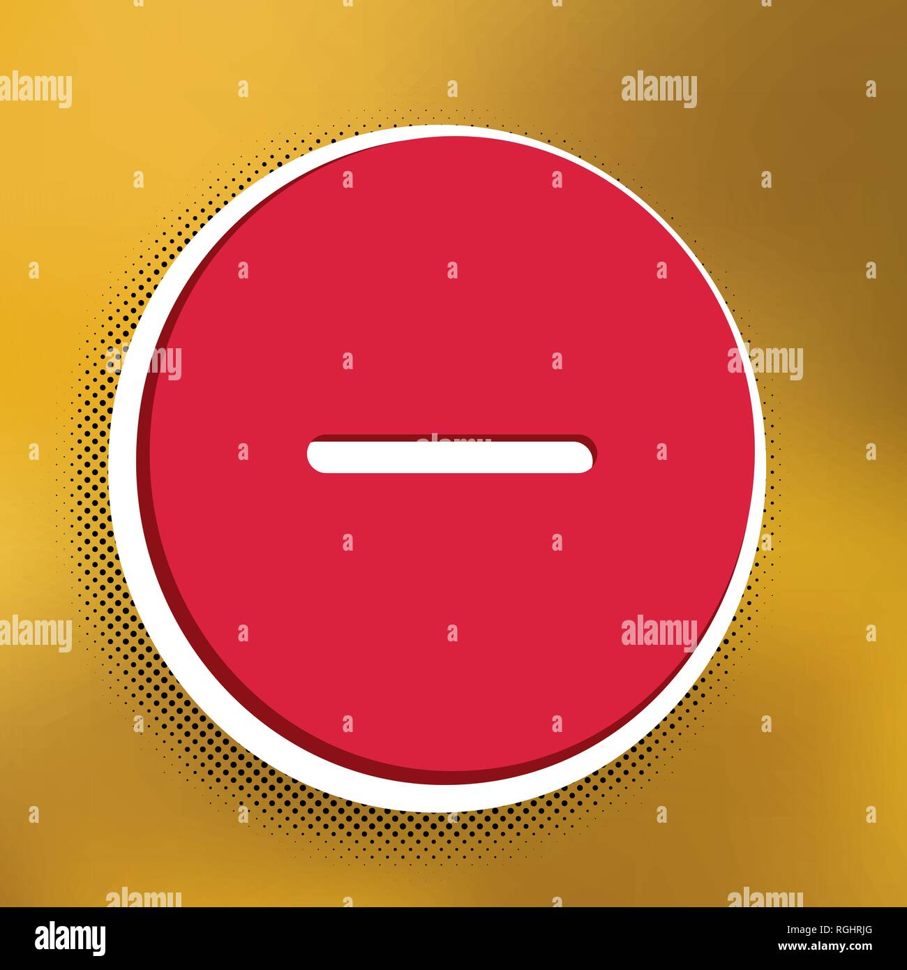 Negative symbol illustration. Minus sign. Vector. Magenta icon with ...