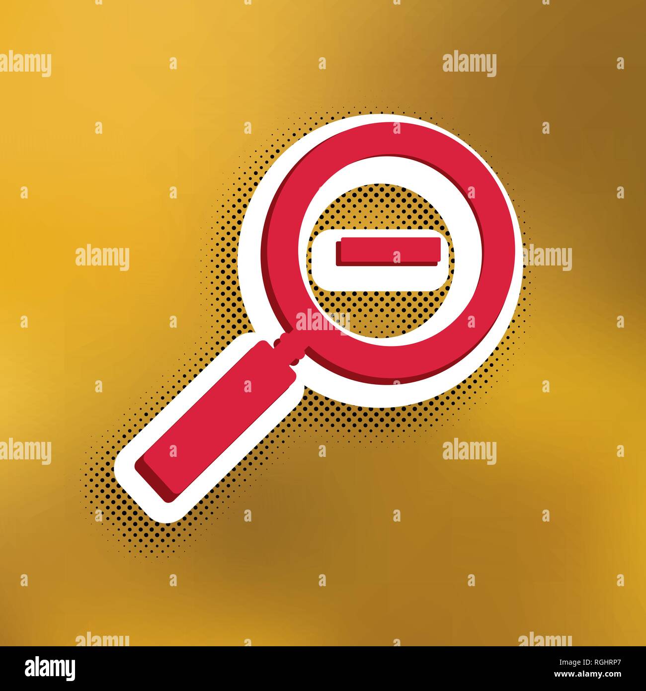 Zoom sign illustration. Vector. Magenta icon with darker shadow, white ...