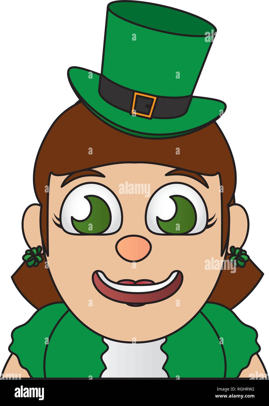 leprechaun girl face character Stock Vector Image & Art - Alamy