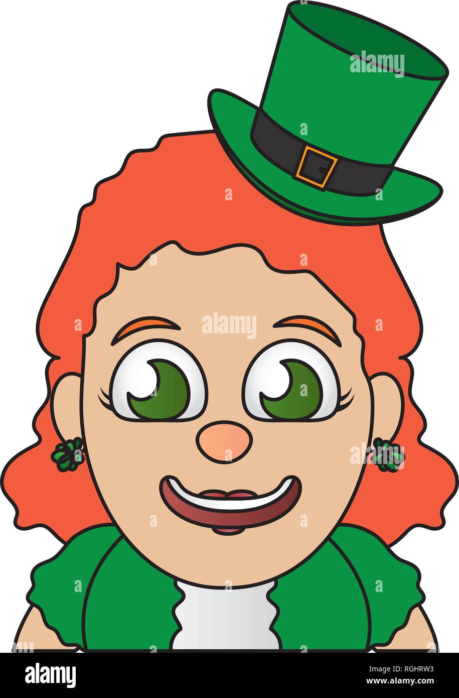 leprechaun girl face character Stock Vector Image & Art - Alamy
