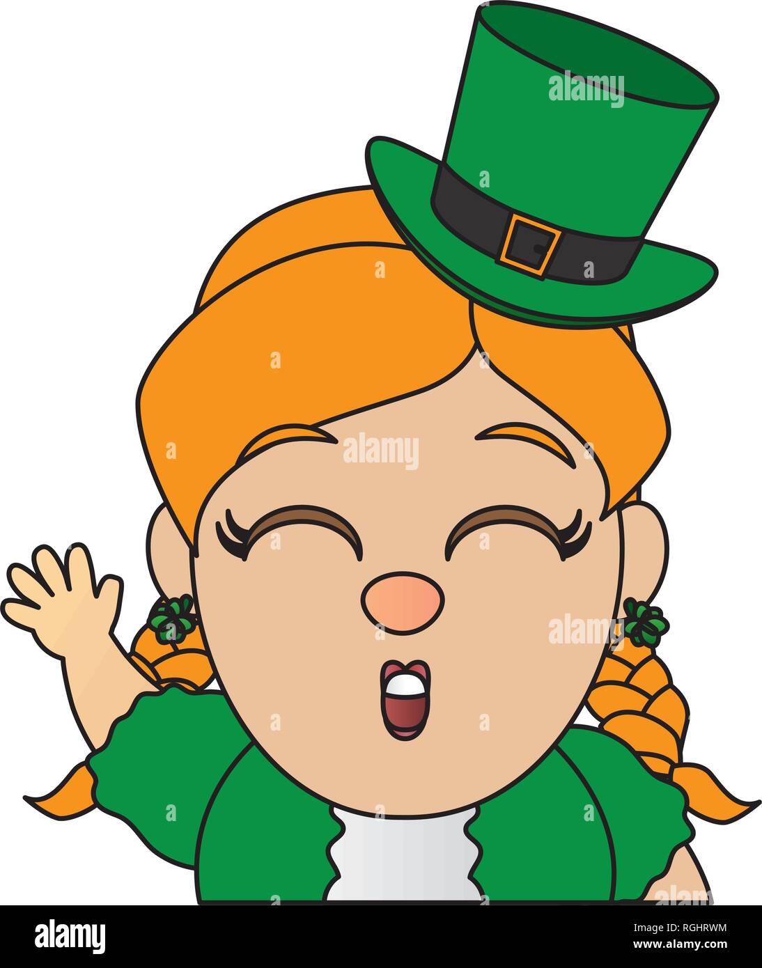 leprechaun girl face character Stock Vector Image & Art - Alamy
