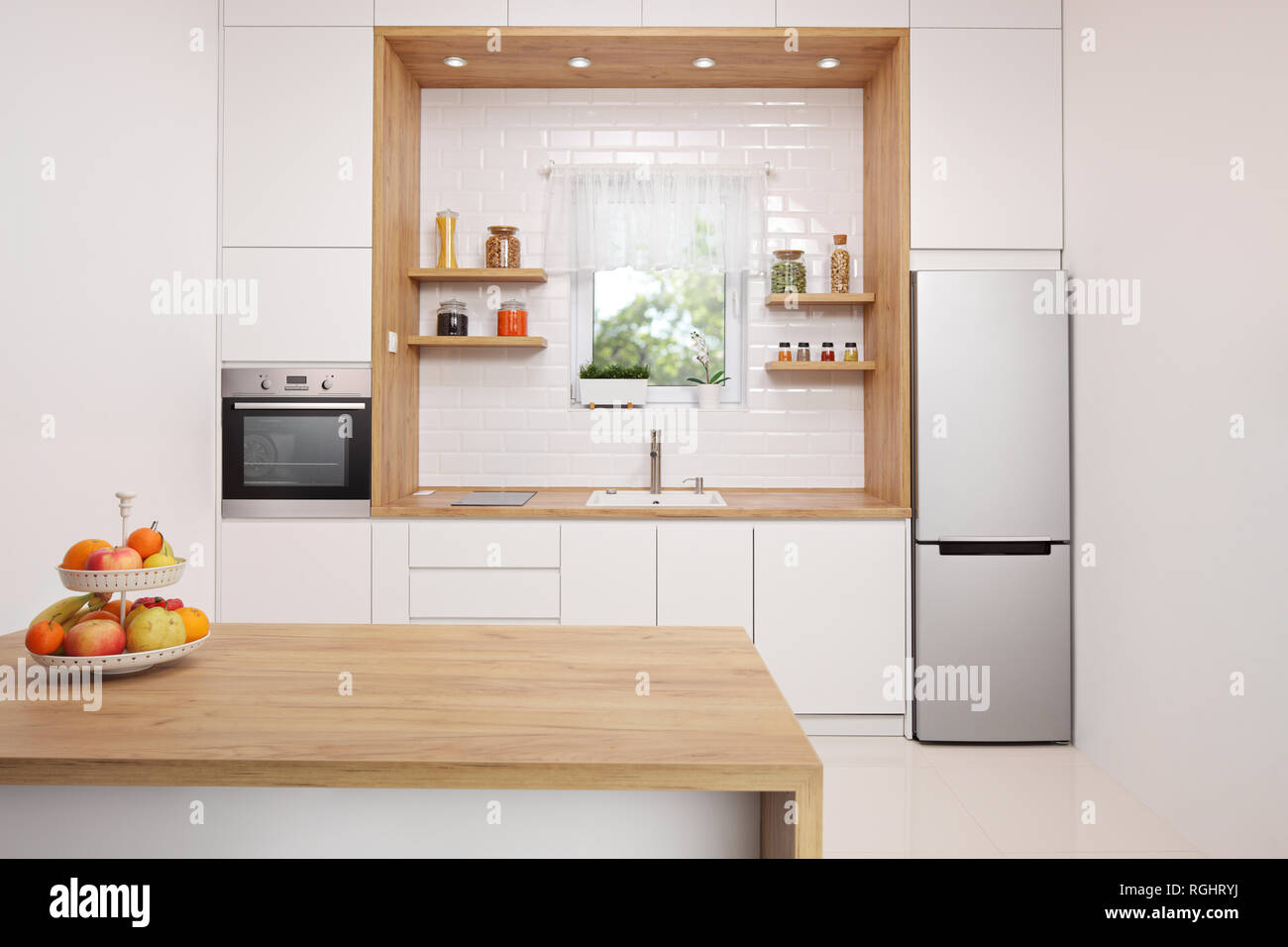 Shot of a modern kitchen interior Stock Photo - Alamy