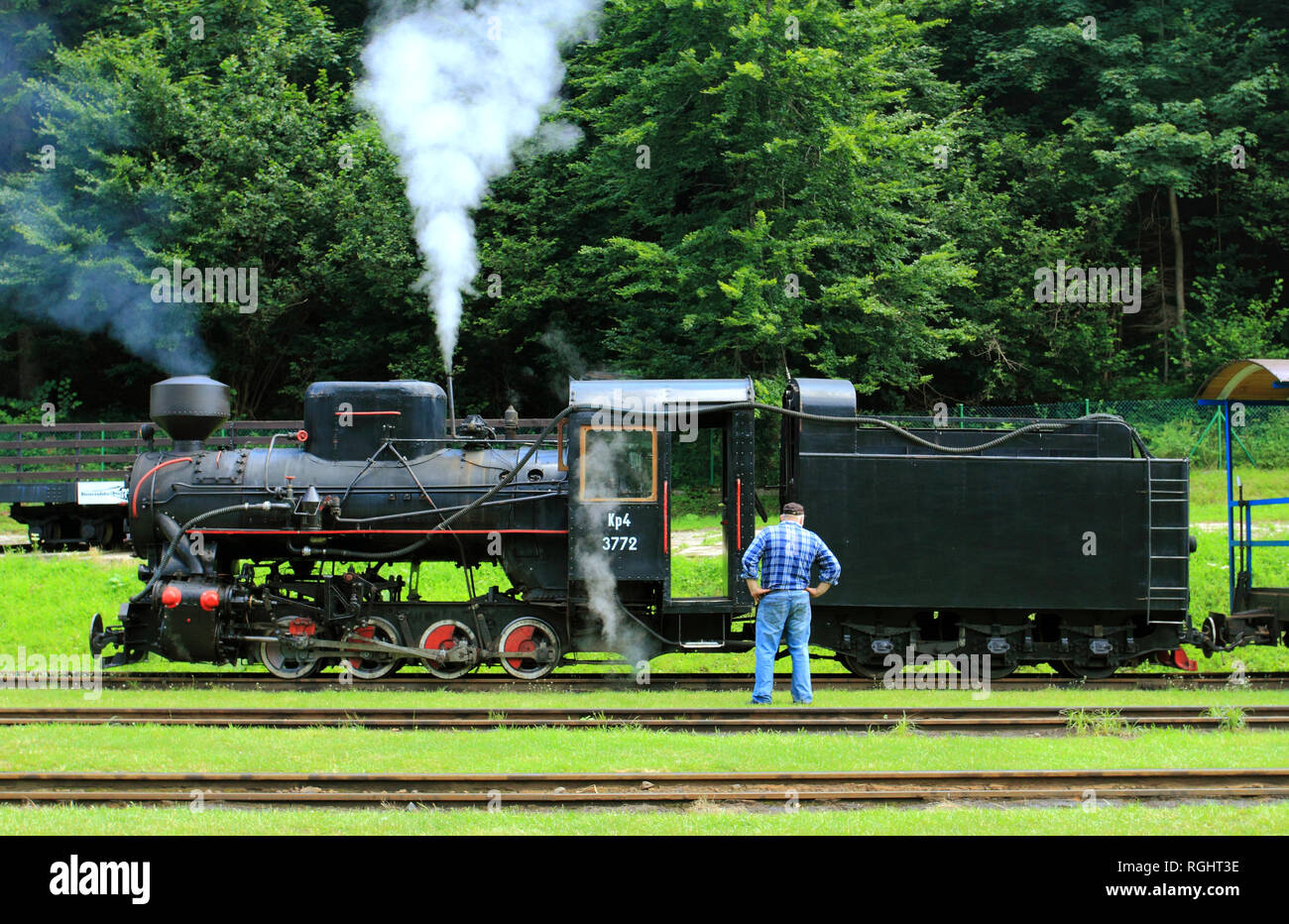 July 18, 2018: Cisna - Majdan, Poland: Bieszczady Railway Station in ...
