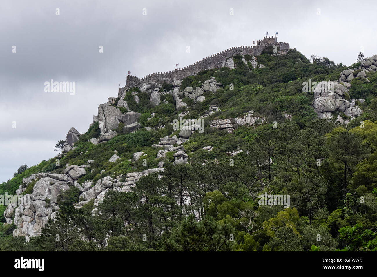 The Castle of the Moors in Sintra Mountains, Portugal Stock Photo - Alamy