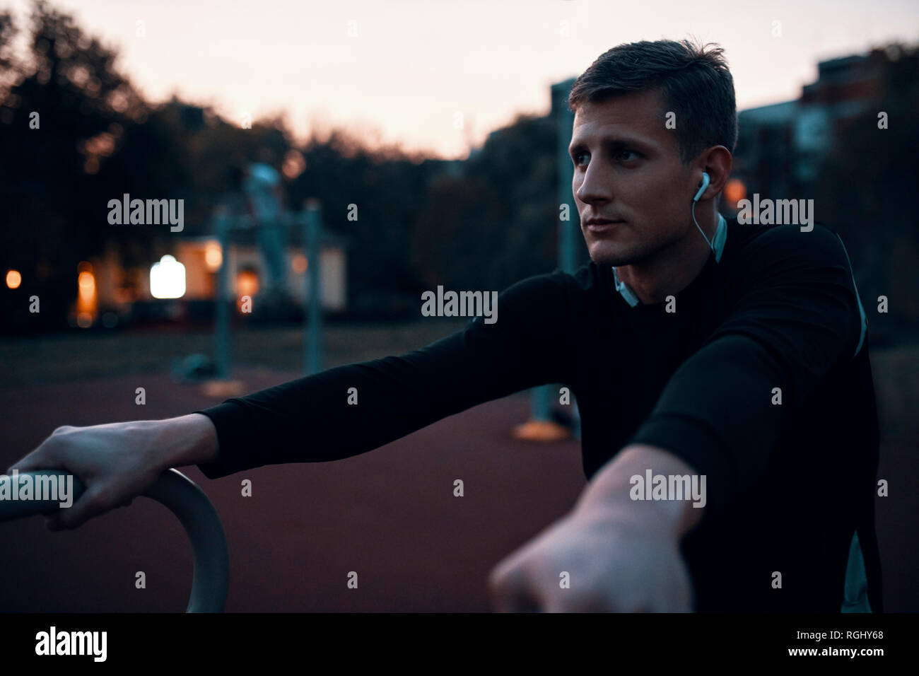 Portrait sportive man outdoors evening hi-res stock photography and ...