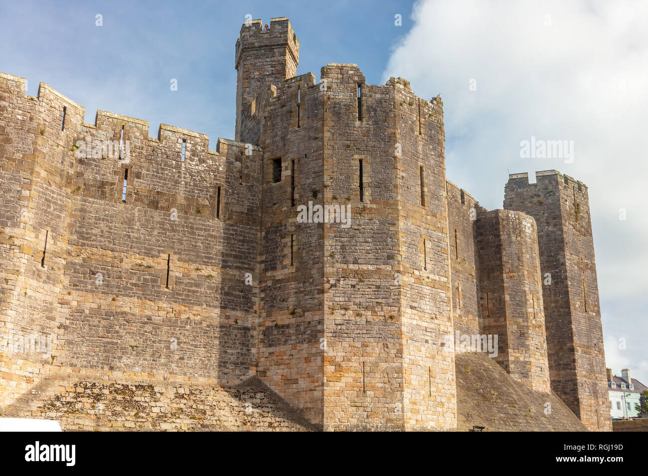 Caernarfon Castle, a medieval fortress in Caernarfon, Gwynedd, North ...