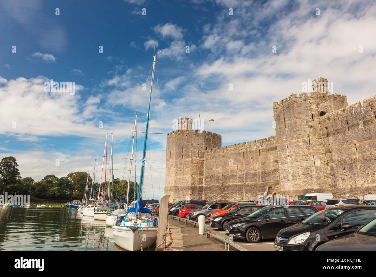 Caernarfon Castle, a medieval fortress in Caernarfon, Gwynedd, North ...