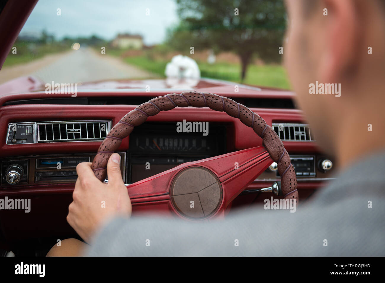 Old man driving retro hi-res stock photography and images - Alamy