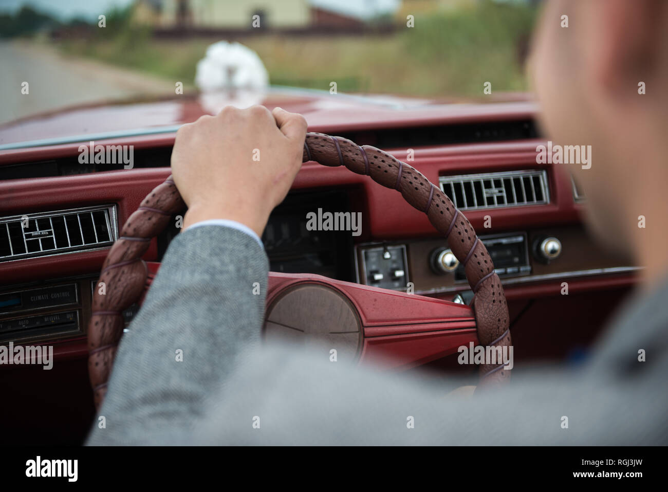 Old man driving retro hi-res stock photography and images - Alamy