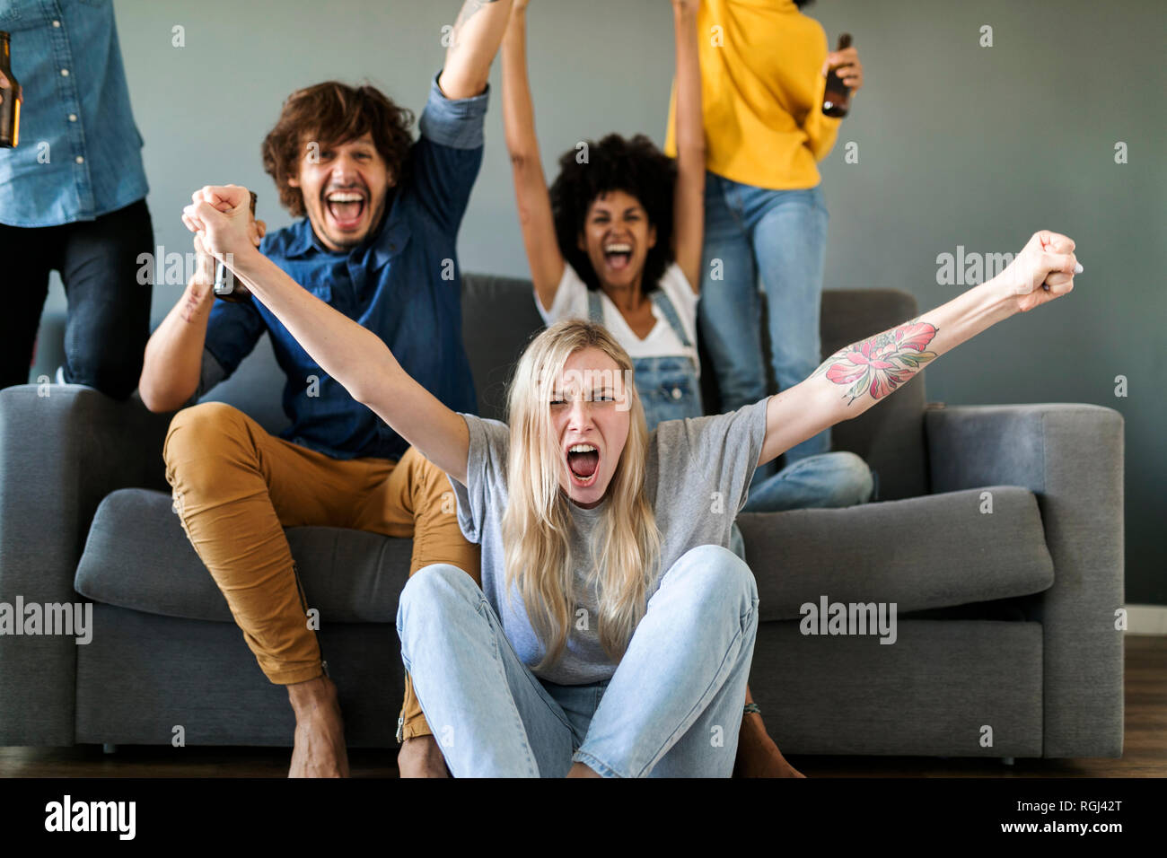Excited fans hi-res stock photography and images - Alamy