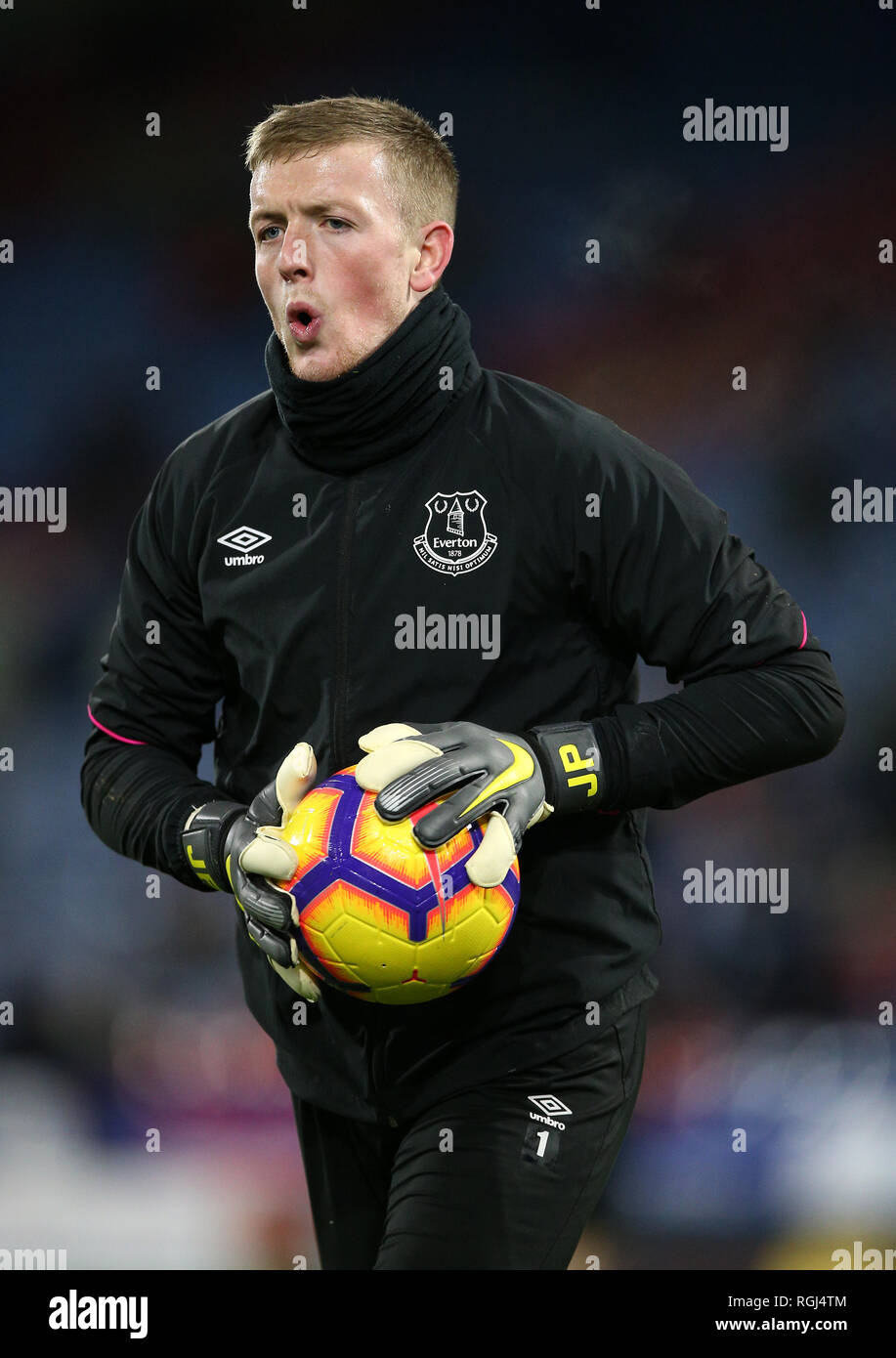 Everton goalkeeper Jordan Pickford during the Premier League match at ...