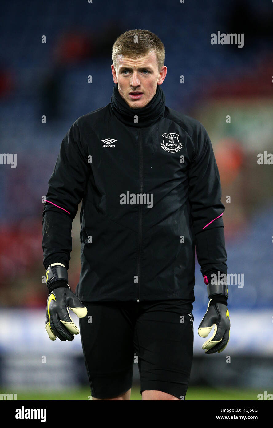 Everton goalkeeper Jordan Pickford during the Premier League match at ...