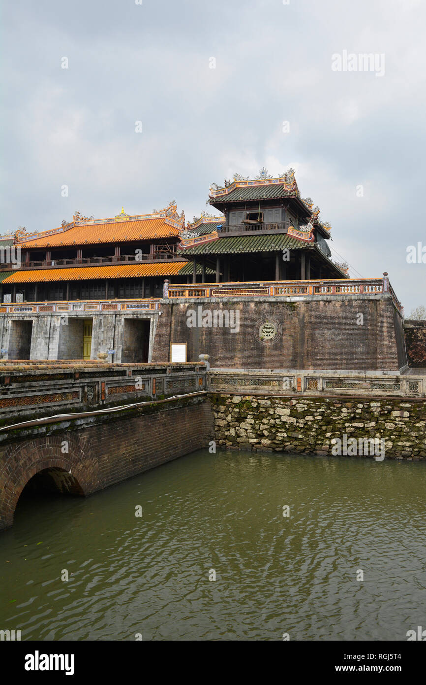 Noon Gate, one of the entrances to the Imperial City in Hue, Vietnam ...