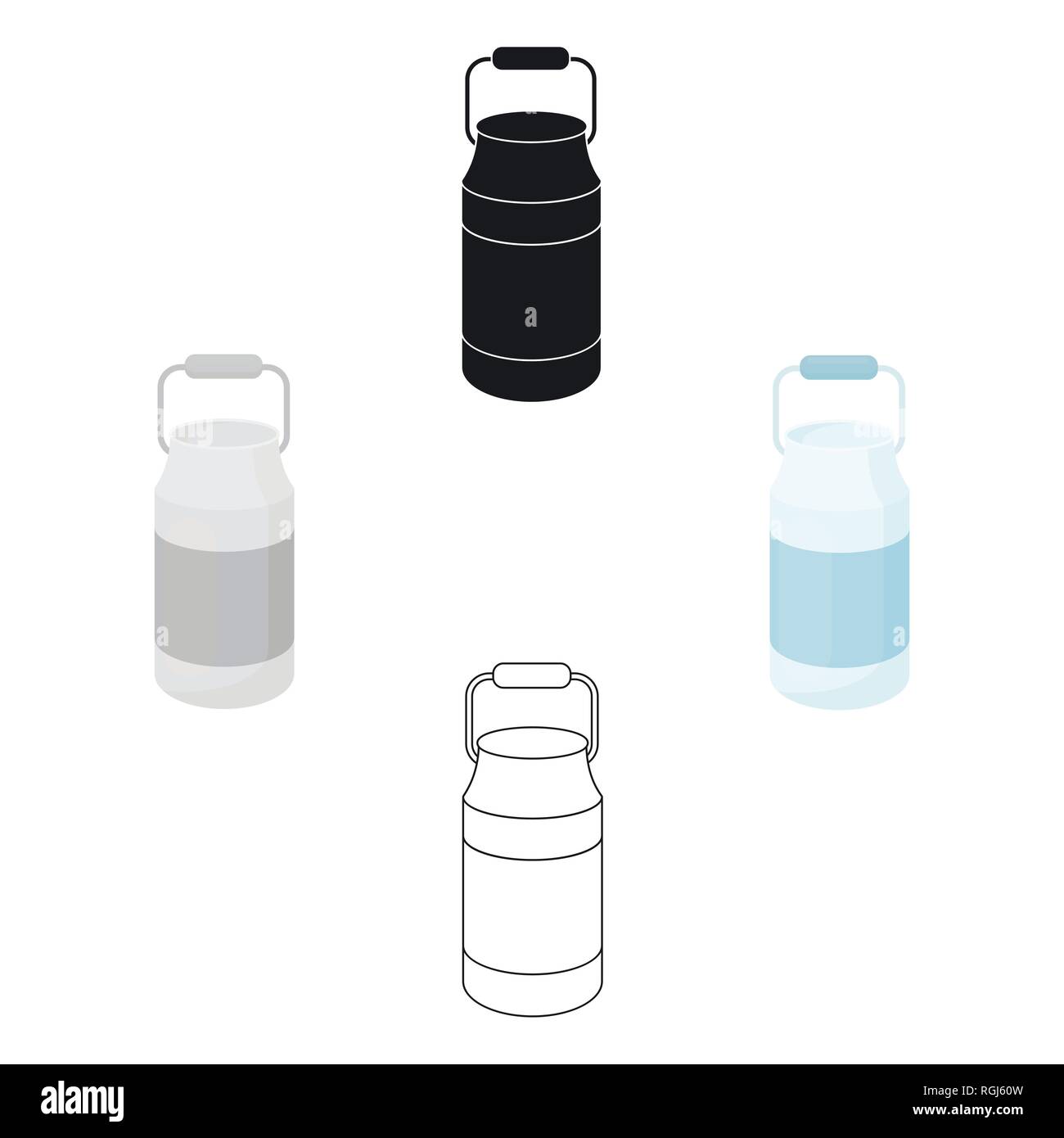 Milk cans icon cartoon. Single bio, eco, organic product icon from the ...