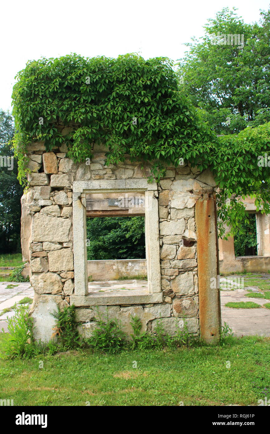 Window in landscape format taken through a window in portrait format ...