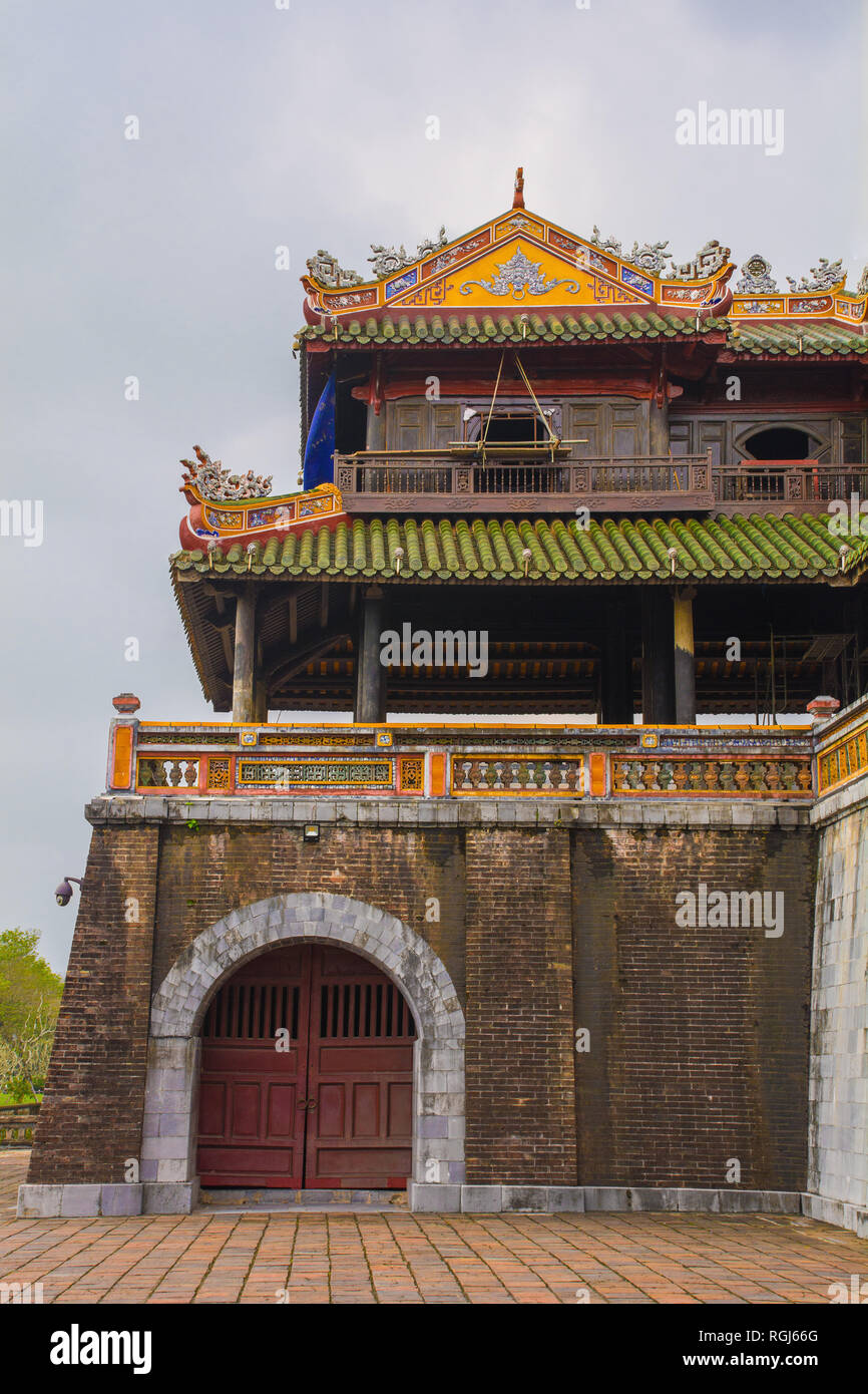 Noon Gate, one of the entrances to the Imperial City in Hue, Vietnam ...