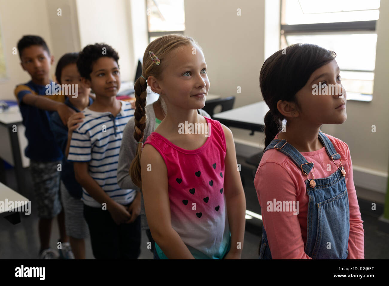 School student standing bench hi-res stock photography and images - Alamy