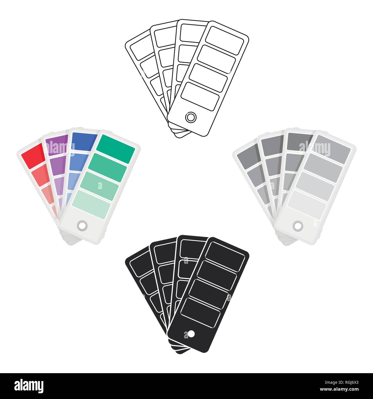 Color swatches icon in cartoon style isolated on white background ...