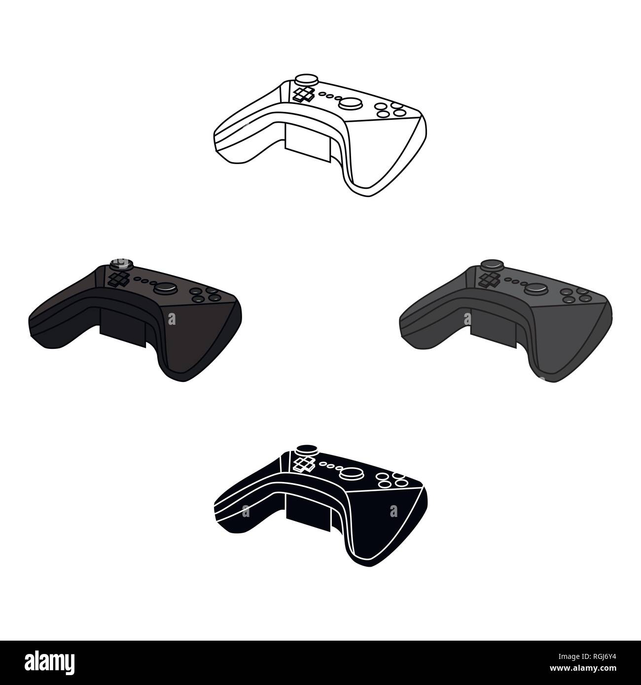 Game controller for the virtual reality icon in cartoon style isolated ...