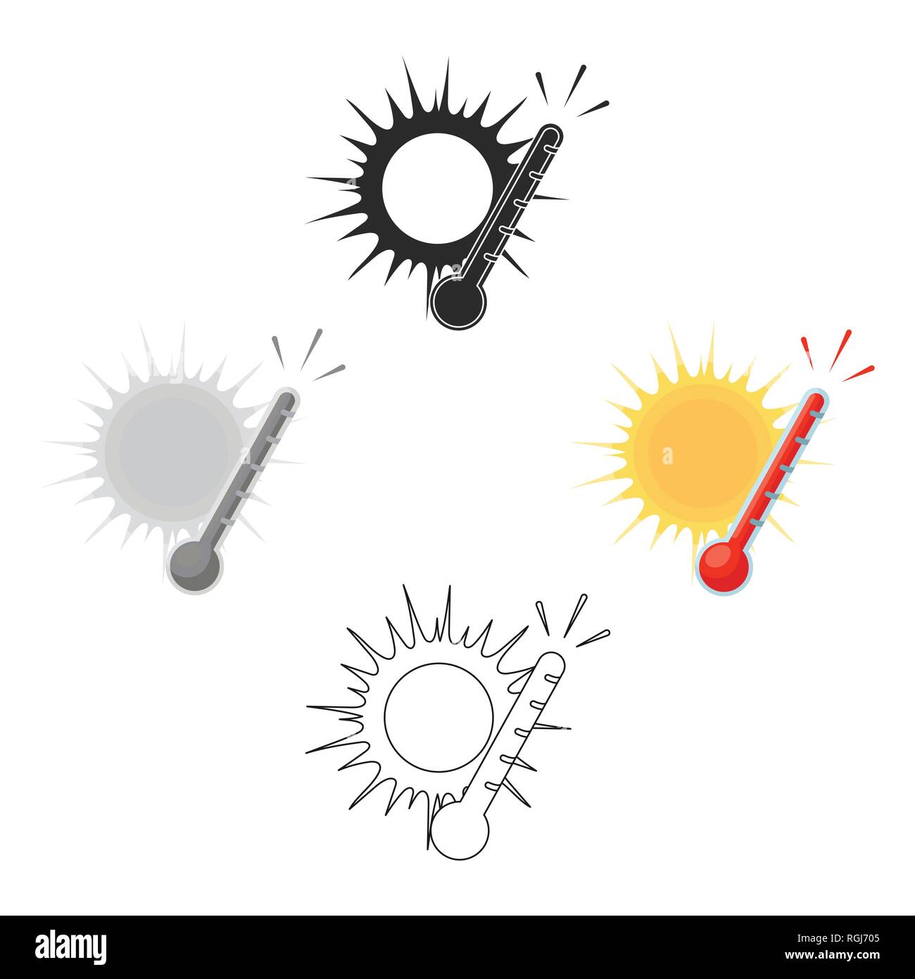 Heat icon in cartoon style isolated on white background. Weather symbol ...