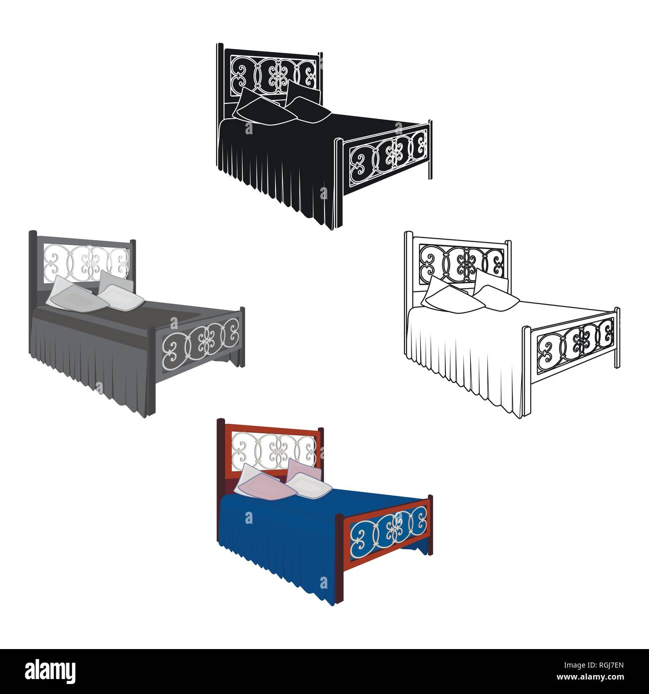 Quilts bed Stock Vector Images - Alamy