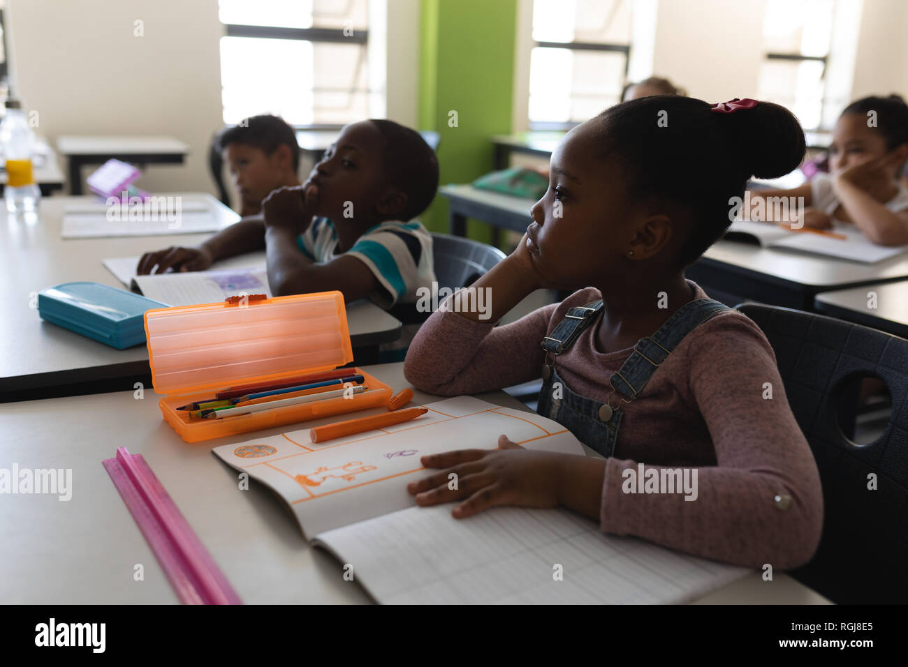 Side view multi ethnic schoolkids hi-res stock photography and images ...