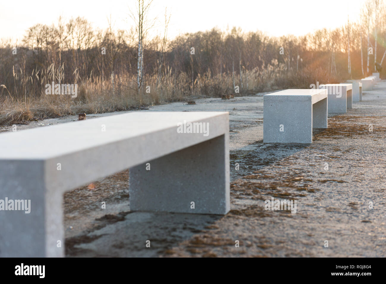 nature empty bench park sky Stock Photo - Alamy
