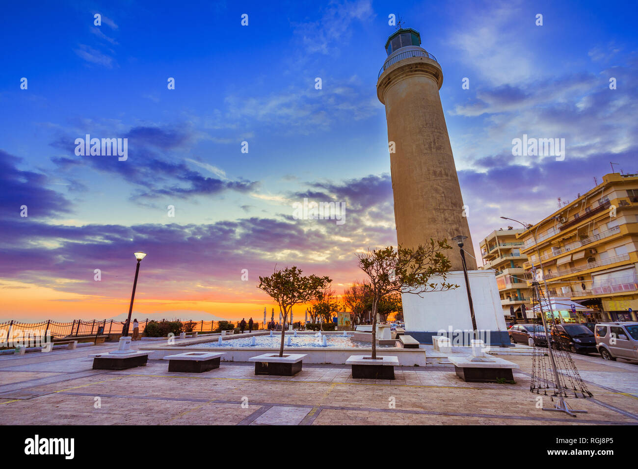 The lighthouse of Alexandroupolis symbol of the town, Greece Stock ...