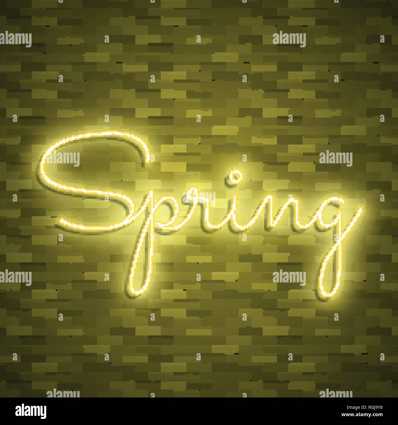 Neon banner spring. Stock vector. Poster for a spring party Stock ...