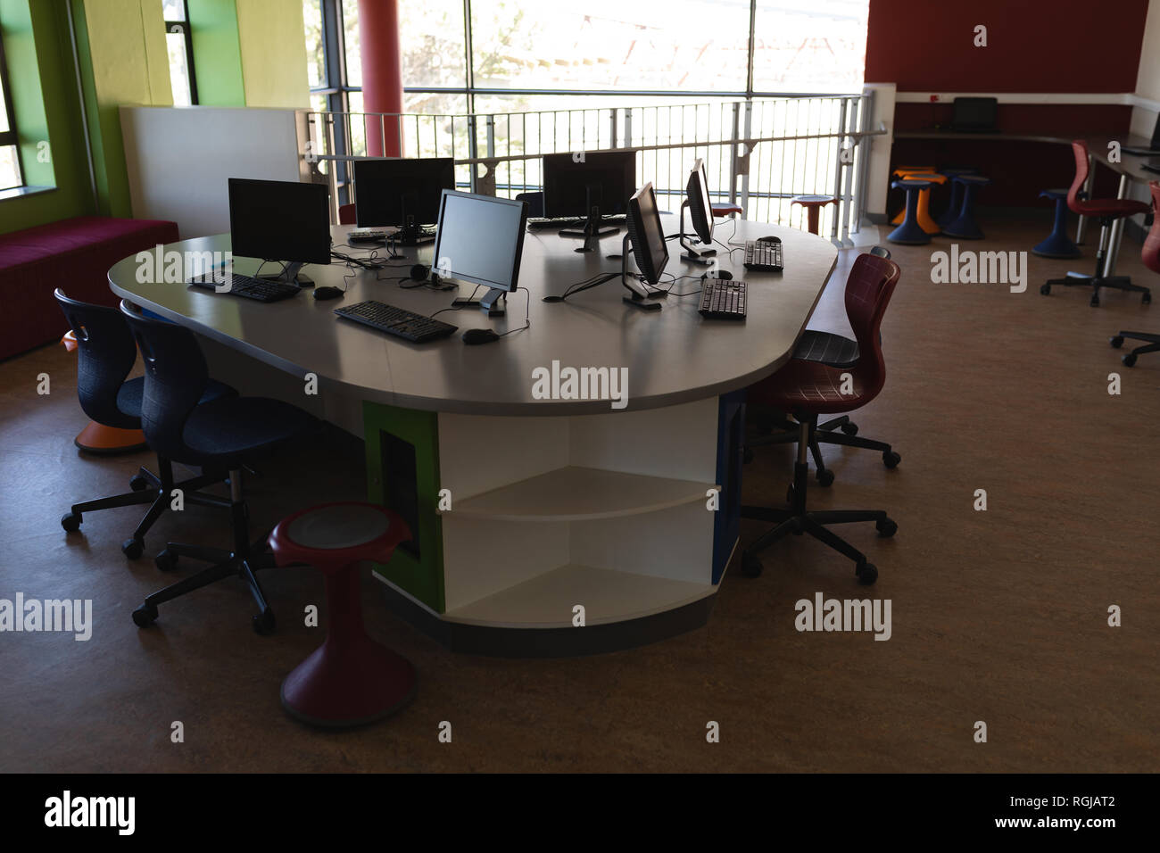 Computer room in a school Stock Photo - Alamy