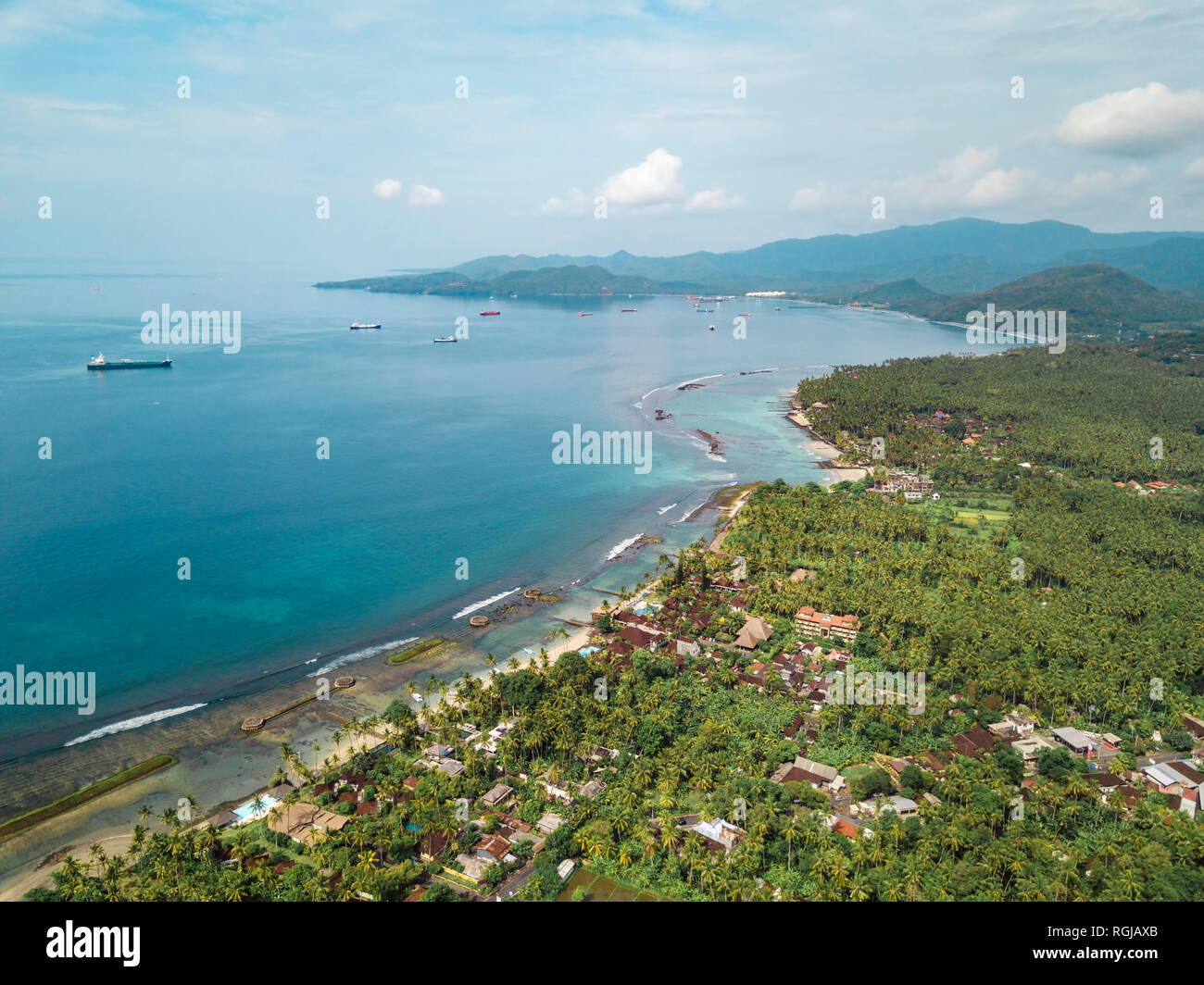Indonesia, Bali, Aerial view of Candidasa Stock Photo - Alamy