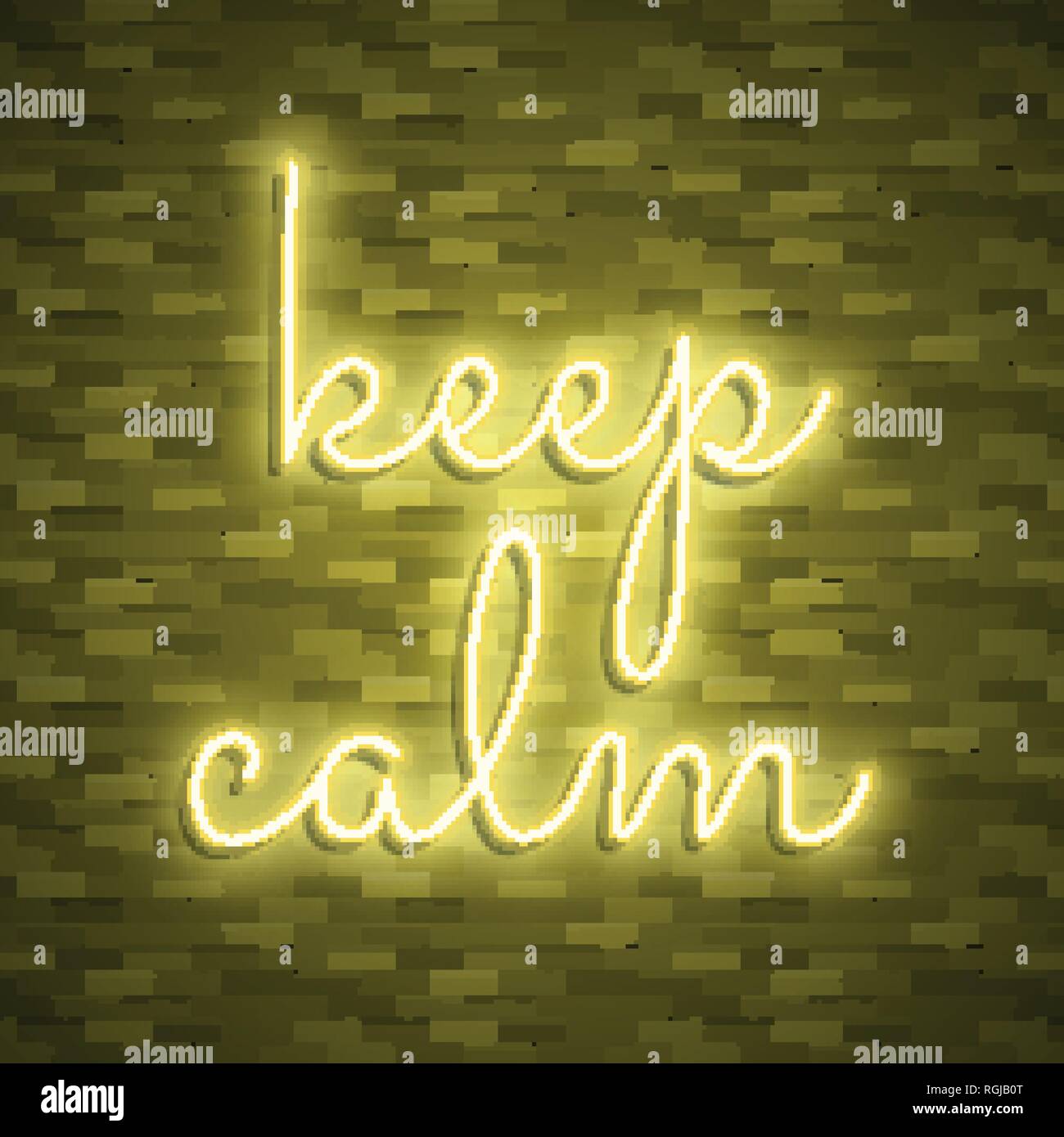 Neon light lettering, Stock vector. Keep calm Stock Vector Image & Art ...