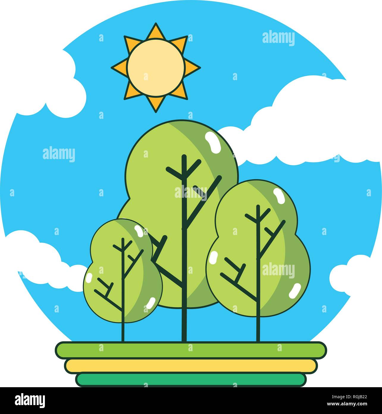 nature trees cartoon Stock Vector Image & Art - Alamy
