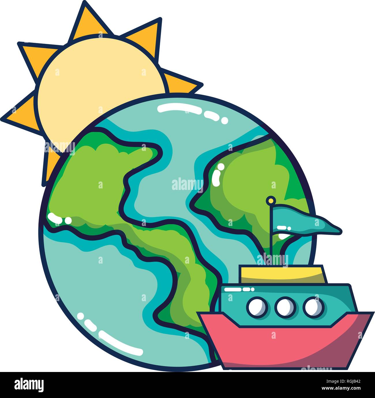 sun and earth cartoon Stock Vector Image & Art - Alamy