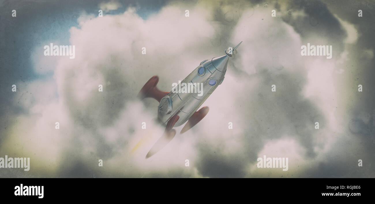 Rocket ship comic hi-res stock photography and images - Alamy