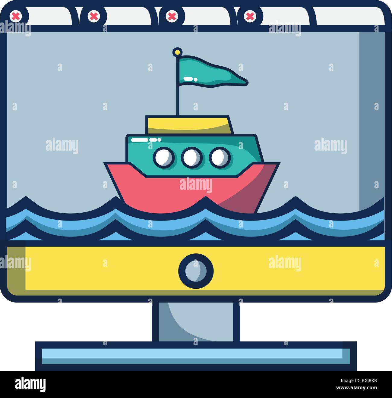 computer screen cartoon Stock Vector Image & Art - Alamy