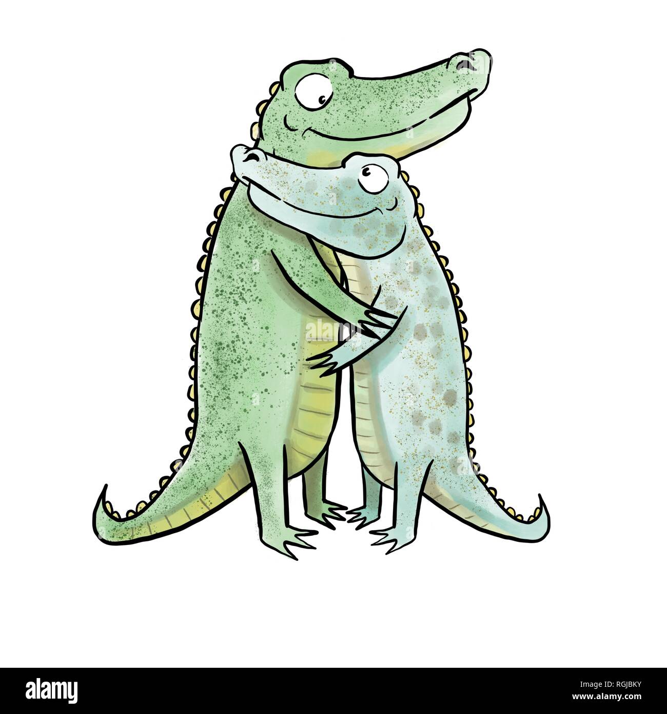 Hugging crocodiles illustration Stock Photo - Alamy
