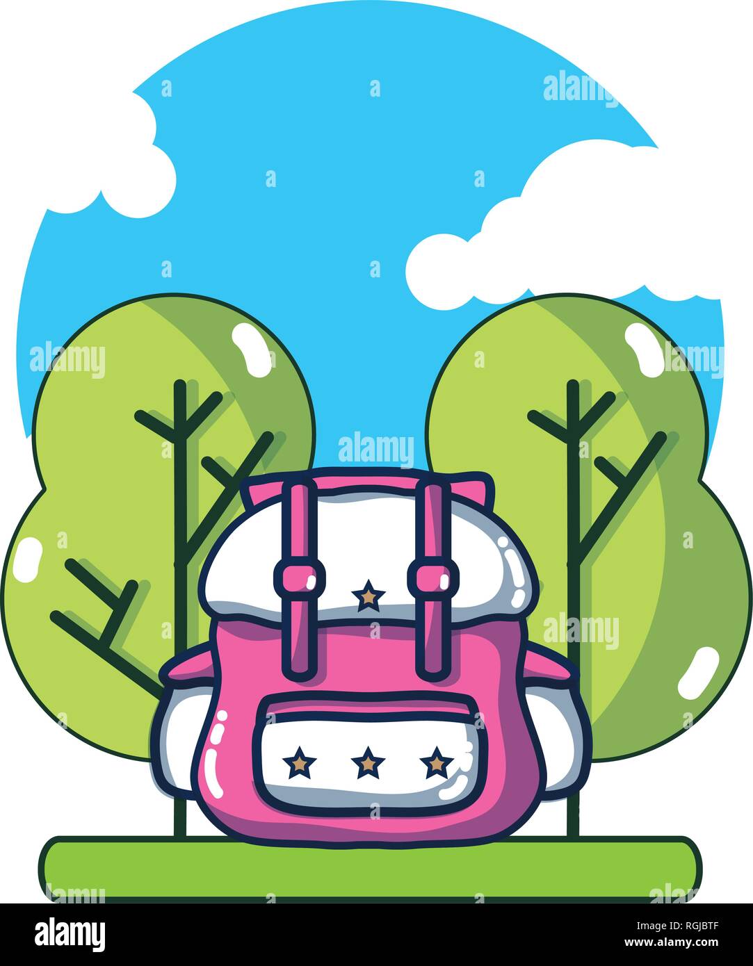 vacation trip backpack cartoon Stock Vector Image & Art - Alamy