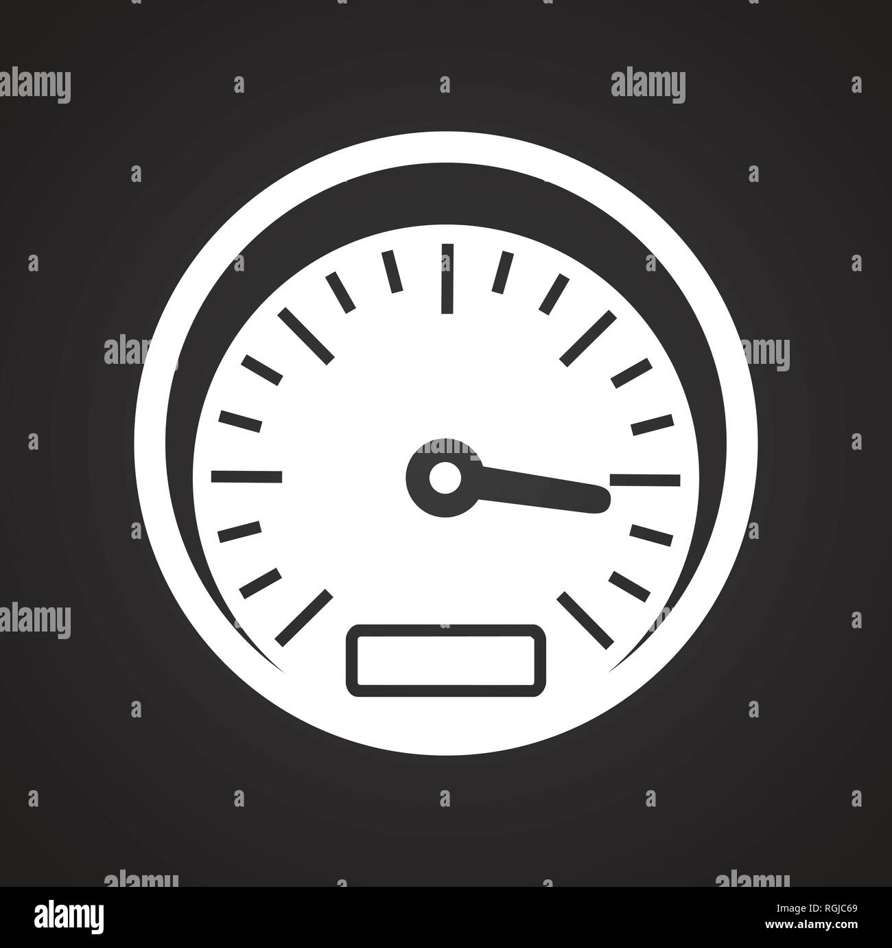 Analog gauge meter on black background for graphic and web design ...