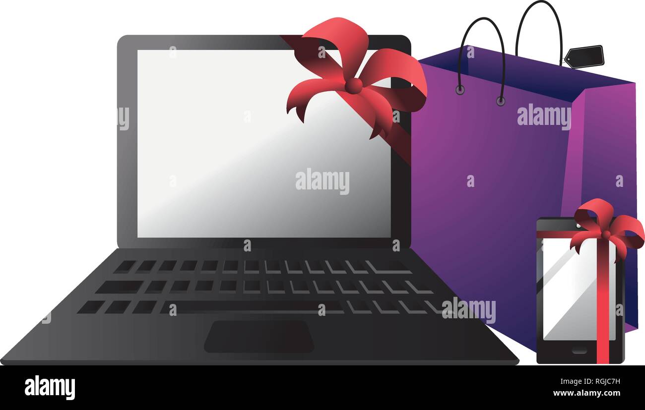 laptop gift cartoon Stock Vector Image & Art - Alamy