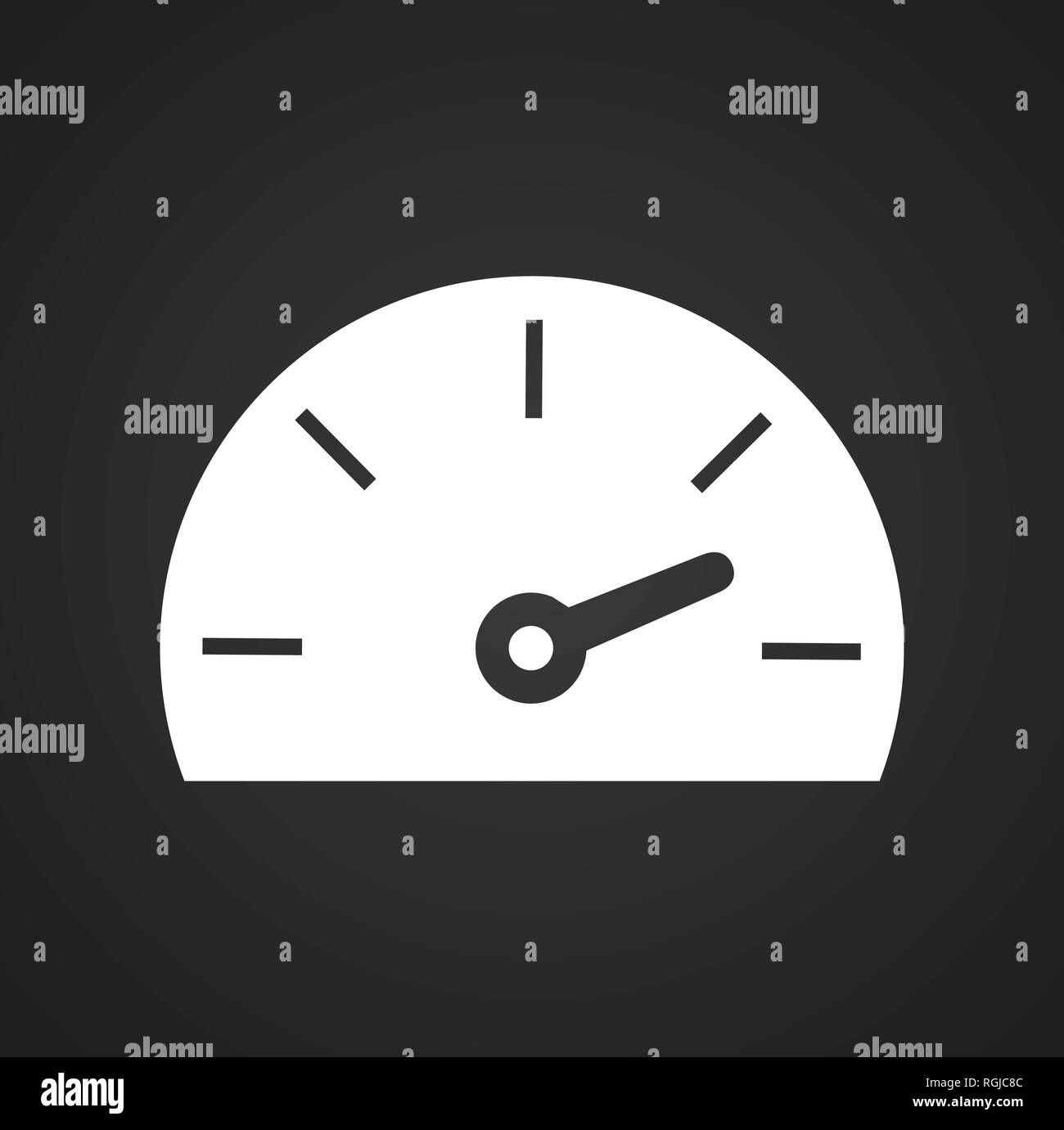Analog gauge meter on black background for graphic and web design ...