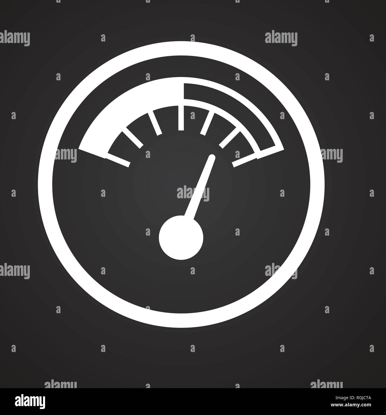 Analog gauge meter on black background for graphic and web design ...