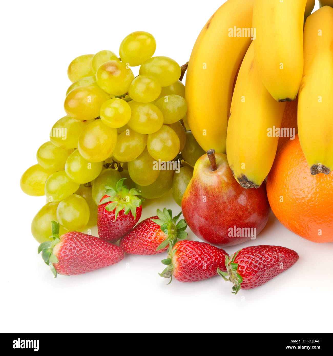 set of fruits isolated on white background Stock Photo - Alamy