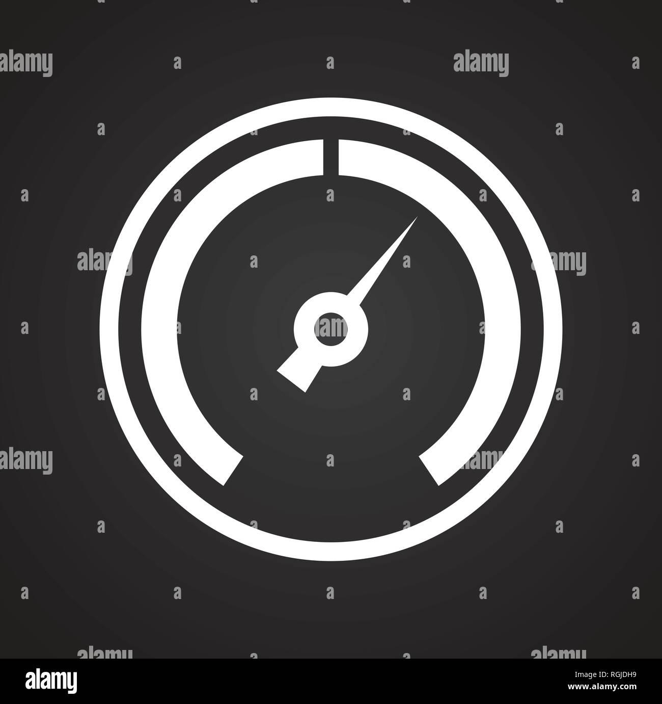 Analog gauge meter on black background for graphic and web design ...