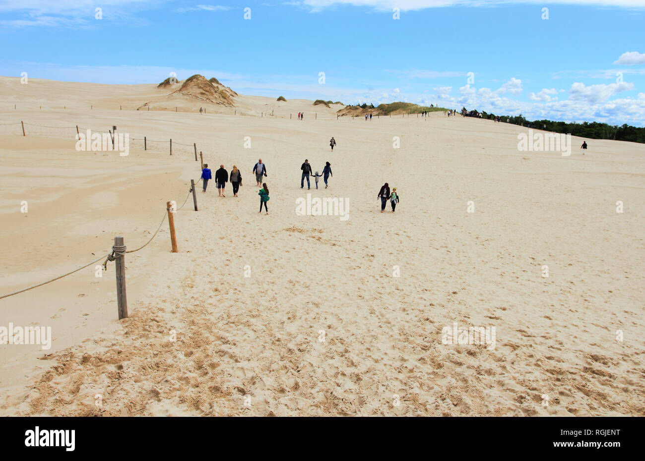 Sand dunes on the beach in Leba, Slowinski National Park, Poland Stock ...