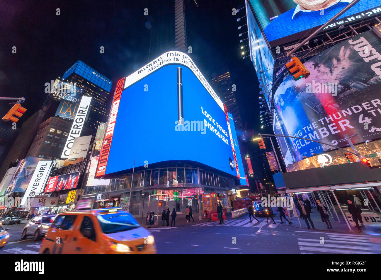 An enormous electronic billboard in Times Square in New York on Tuesday ...