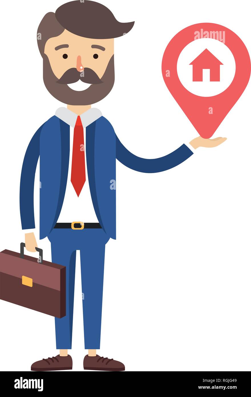 real state agent cartoon Stock Vector Image & Art - Alamy