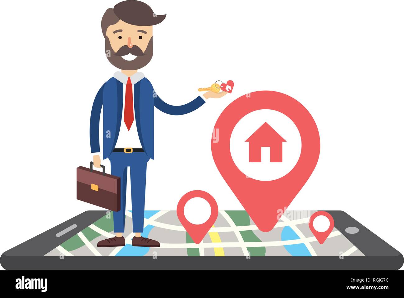 real state agent cartoon Stock Vector Image & Art - Alamy